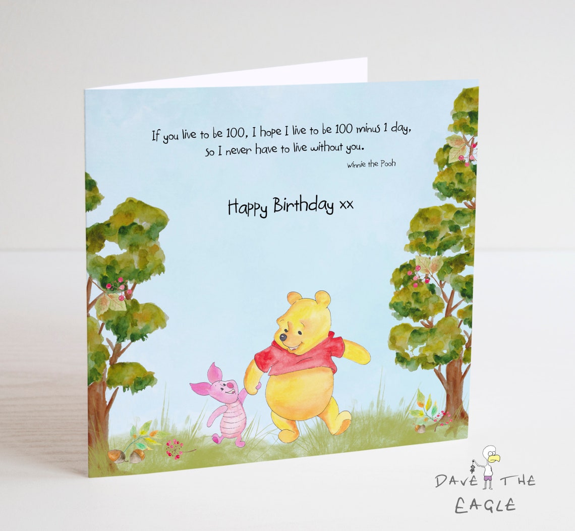 Winnie the Pooh Birthday Card - Etsy Australia