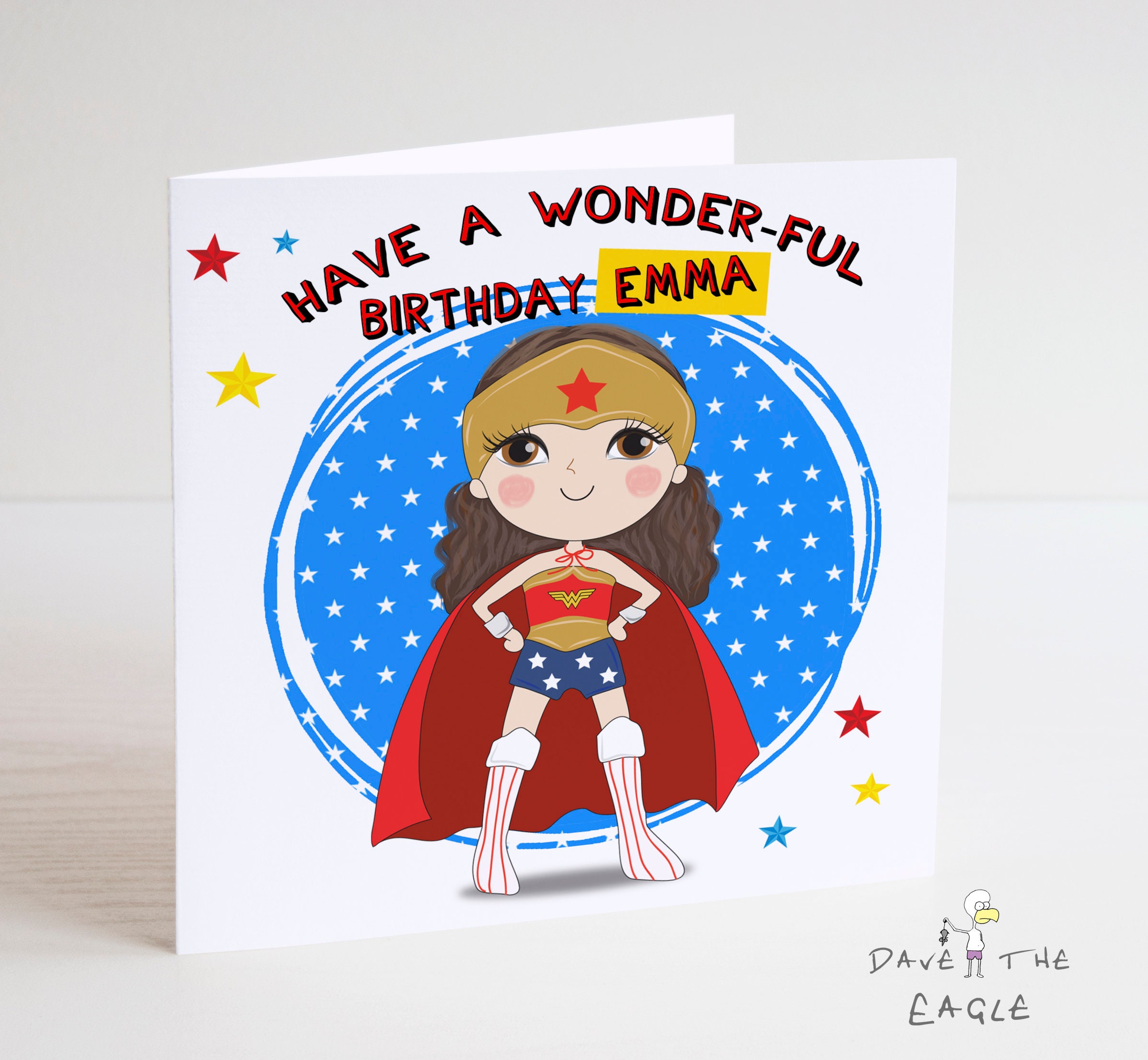 Wonder Woman Personalised Birthday card | Etsy