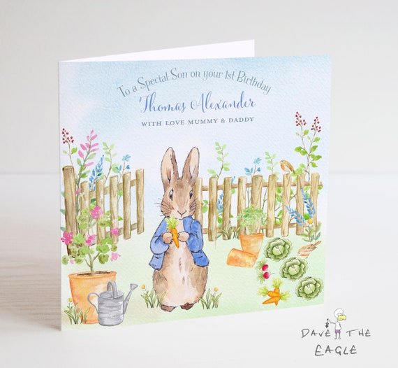 Boys Birthday Card Personalised Bunny Rabbit Design - Etsy UK