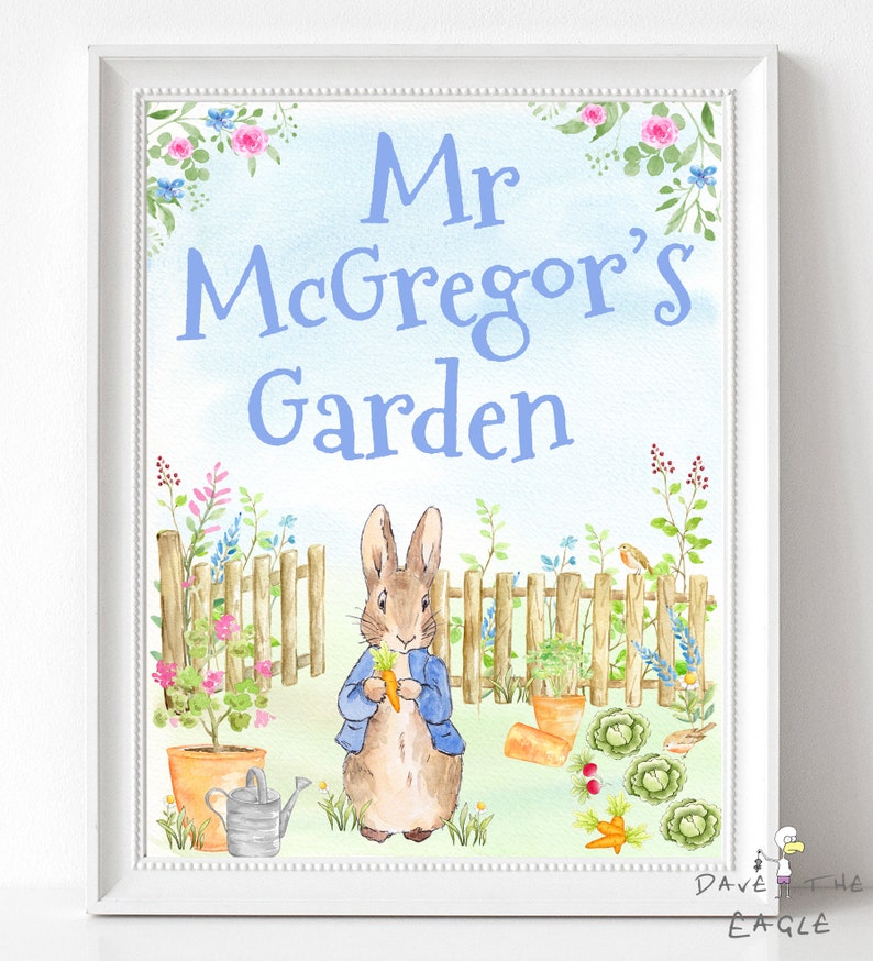 Peter Rabbit Print Mr Mcgregor's Garden Nursery Party | Etsy
