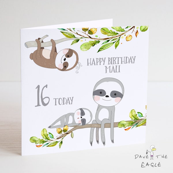Sloth Birthday Card - Etsy