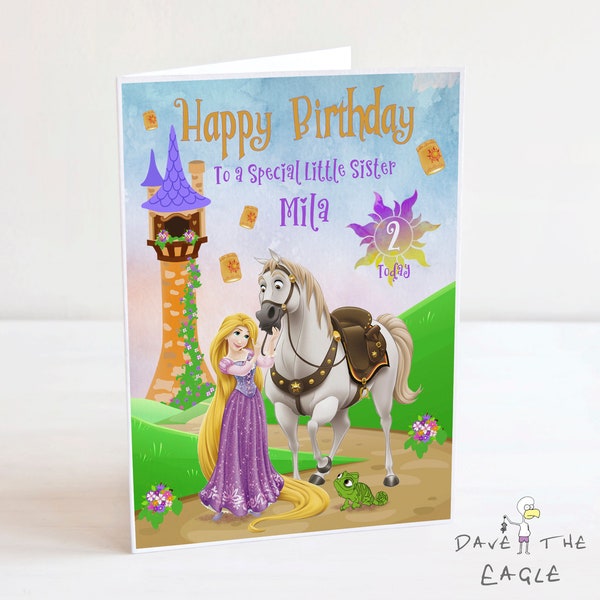Rapunzel Birthday Card - Etsy