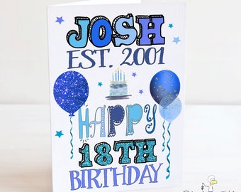 Year of Birth Card Birth Year Card Personalized Birthday - Etsy