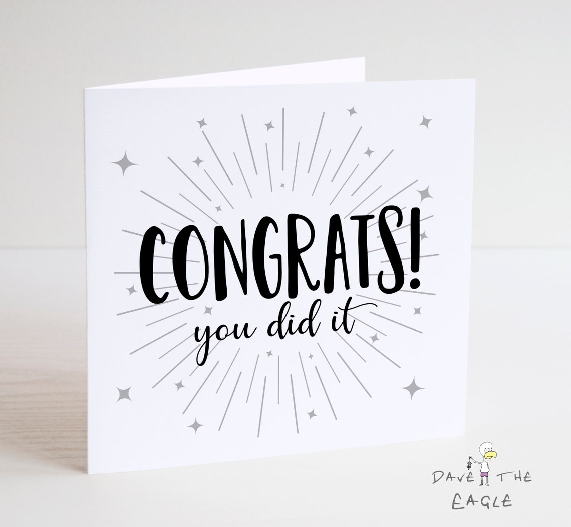 Congratulations Card Exams New Job | Etsy