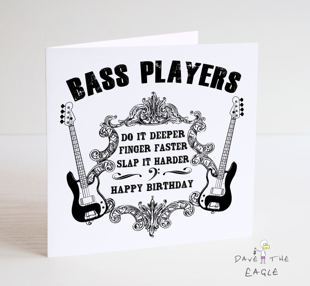 Bass Player Birthday Card - Bassist - Etsy