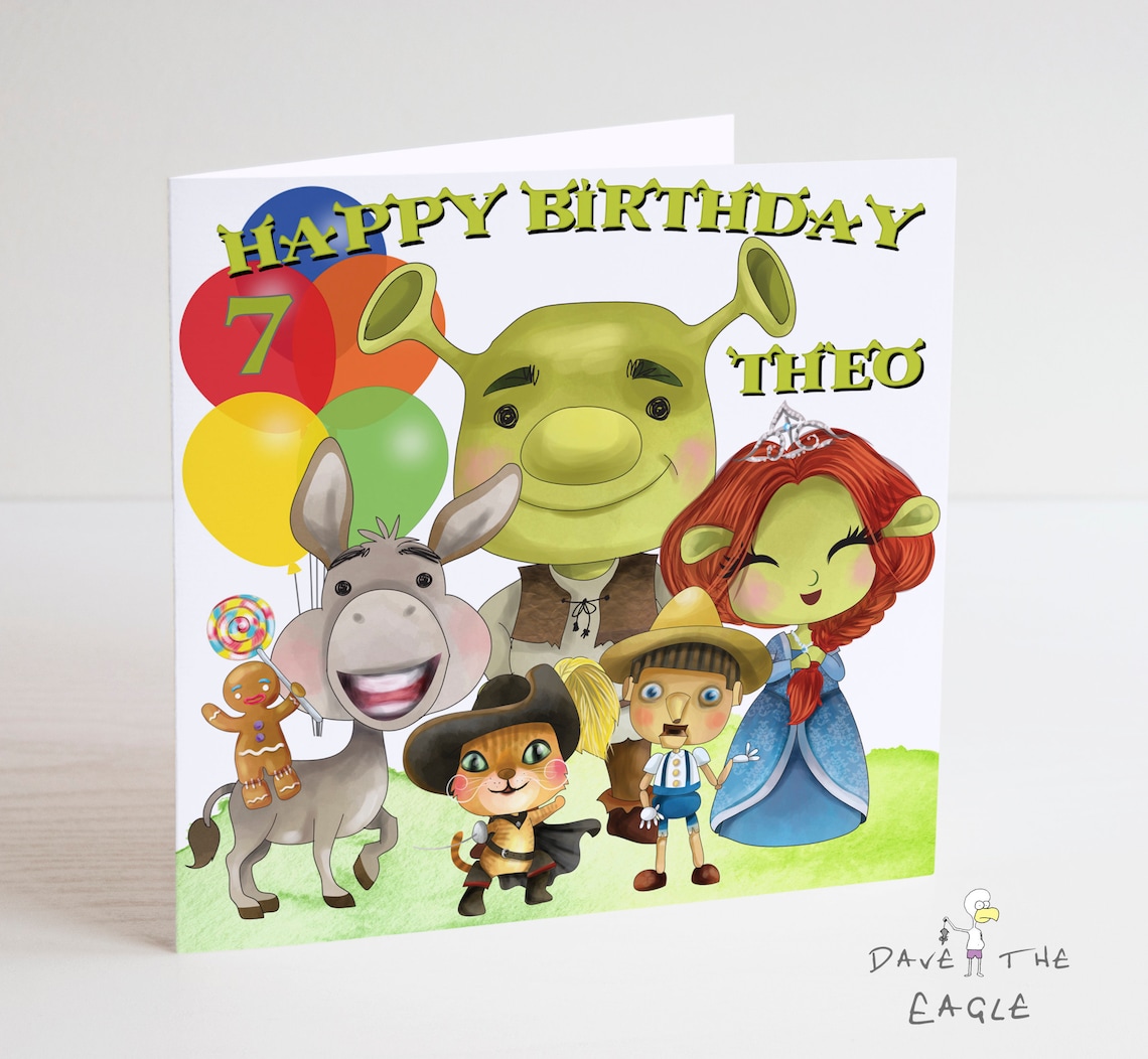 Shrek Personalised Birthday Card | Etsy
