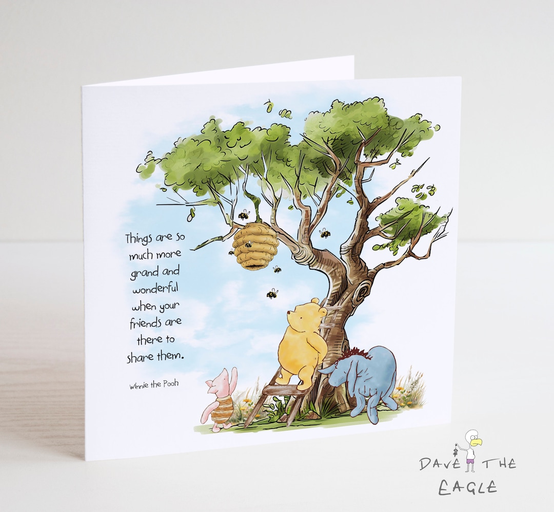 Winnie the Pooh Classic Sentiment Card - Quote Birthday Anniversary - Etsy