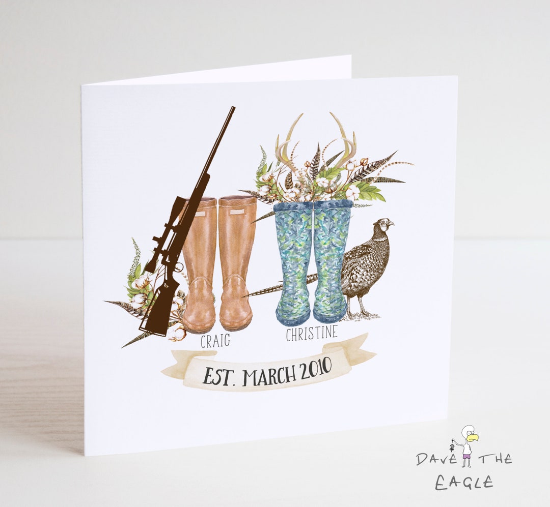 Hunting & Shooting Personalised Wedding Card - Country Life, Gamekeeper ...