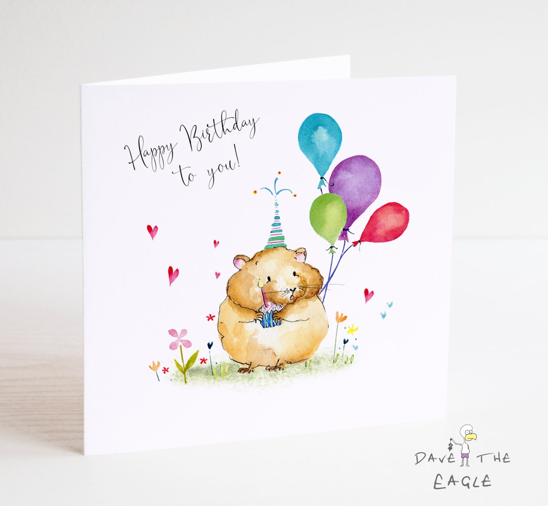 Hamster Birthday Card - Etsy