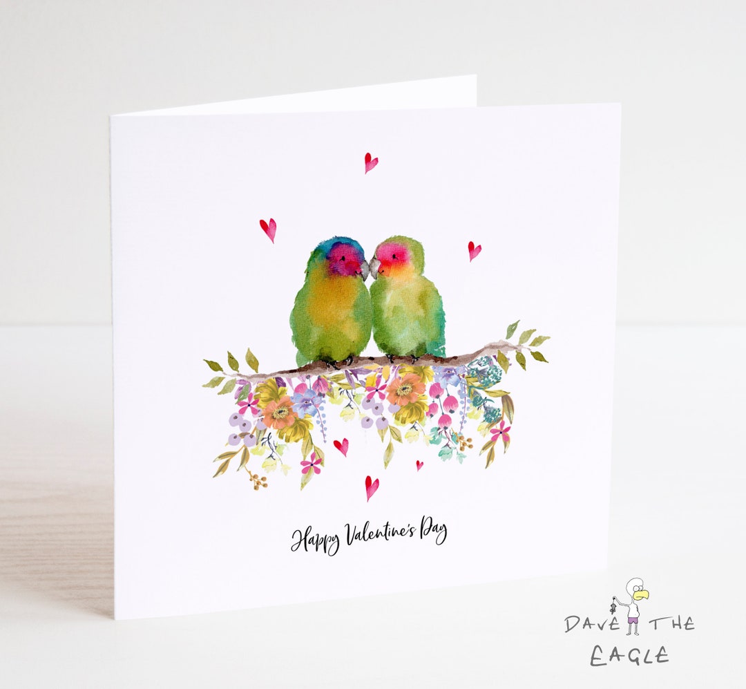Parrot Valentine's Card - Love Birds - Husband Wife Girlfriend ...