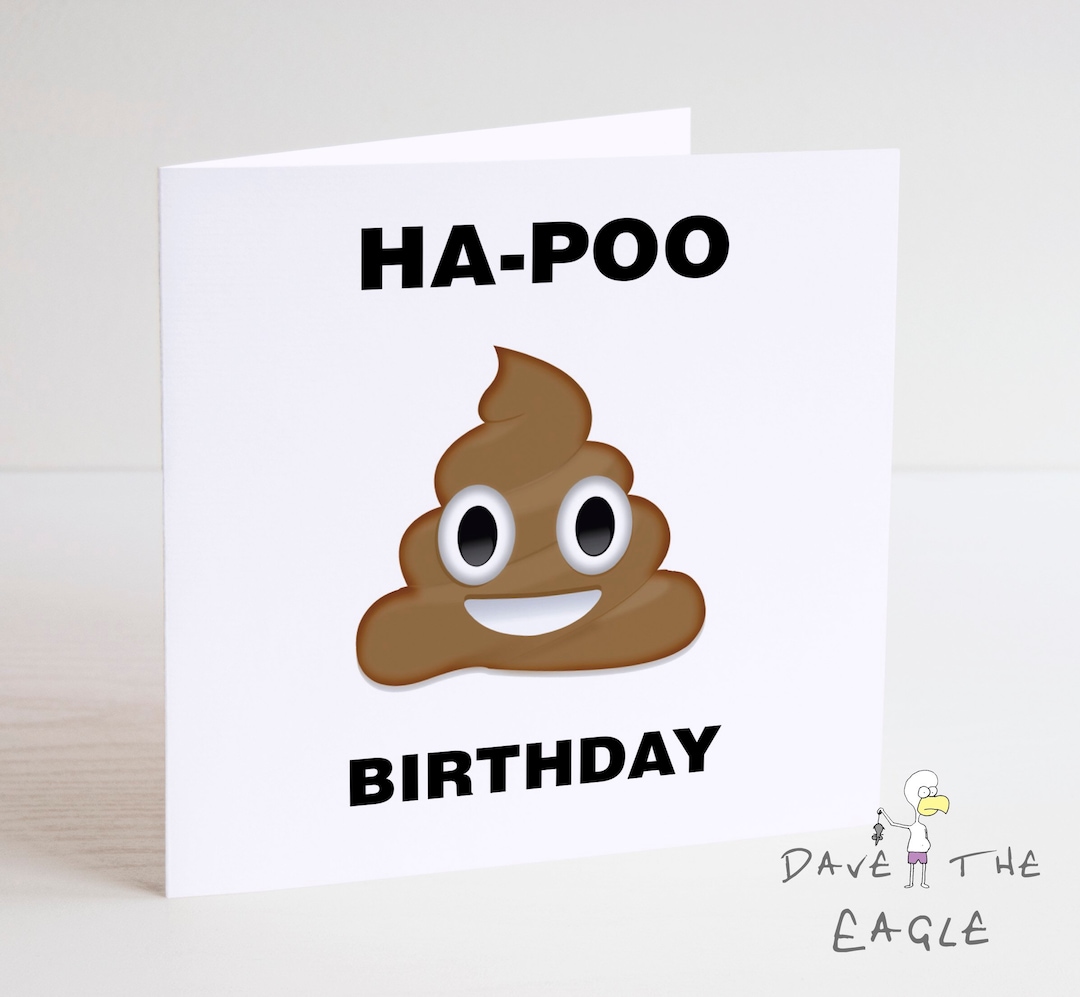 Emoji Poop Birthday Card Rude Cheeky Shit - Etsy UK