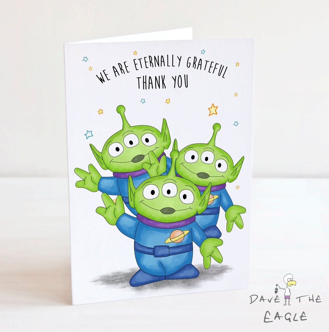 TOY STORY Alien Thank You Card - A5 - Etsy