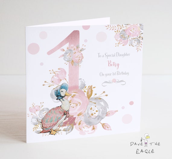 Girls Personalised Number Birthday Card 1-9 Little Duck - Etsy