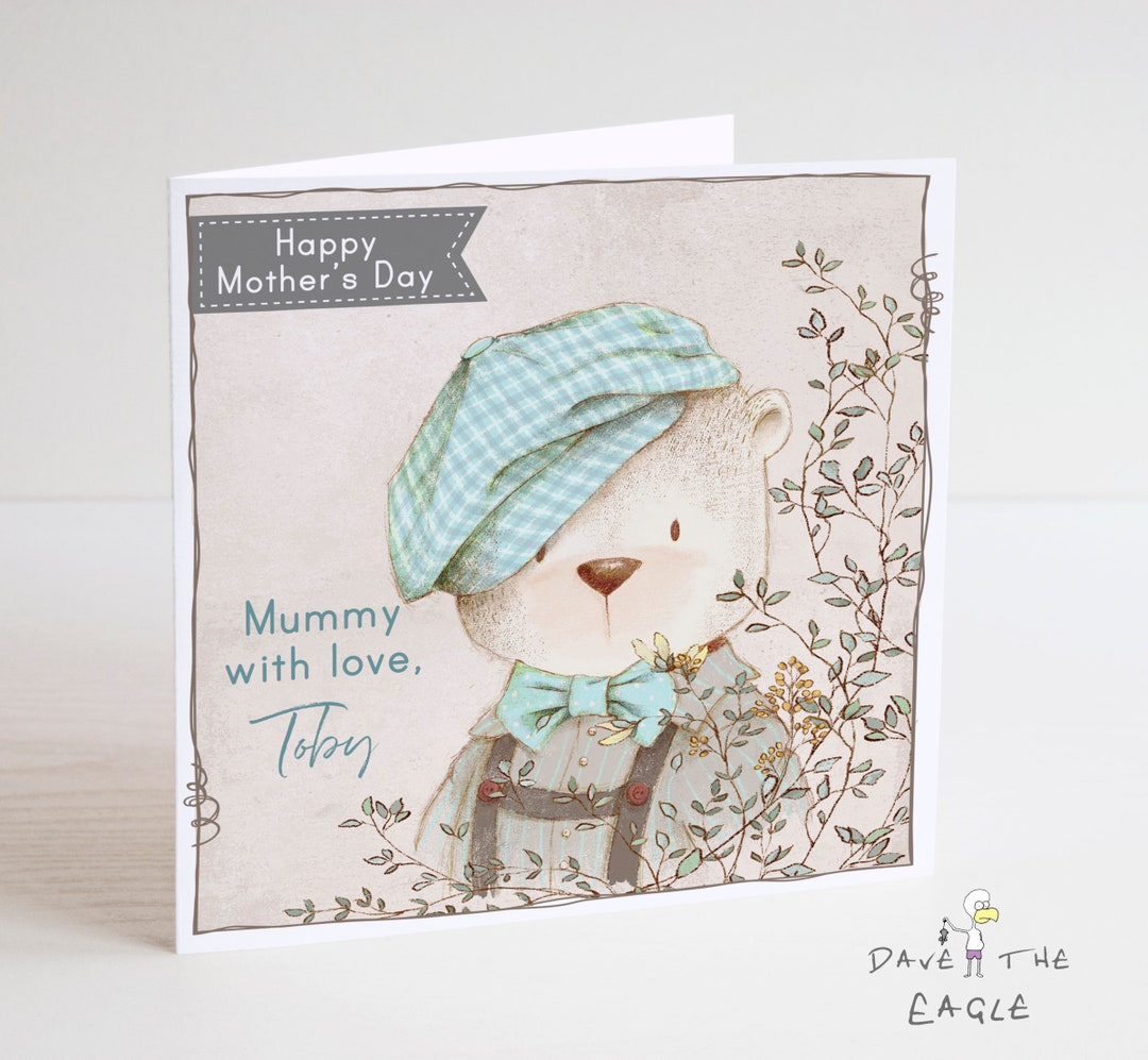 Bear Mother's Day Card for Mummy - Personalised - Etsy