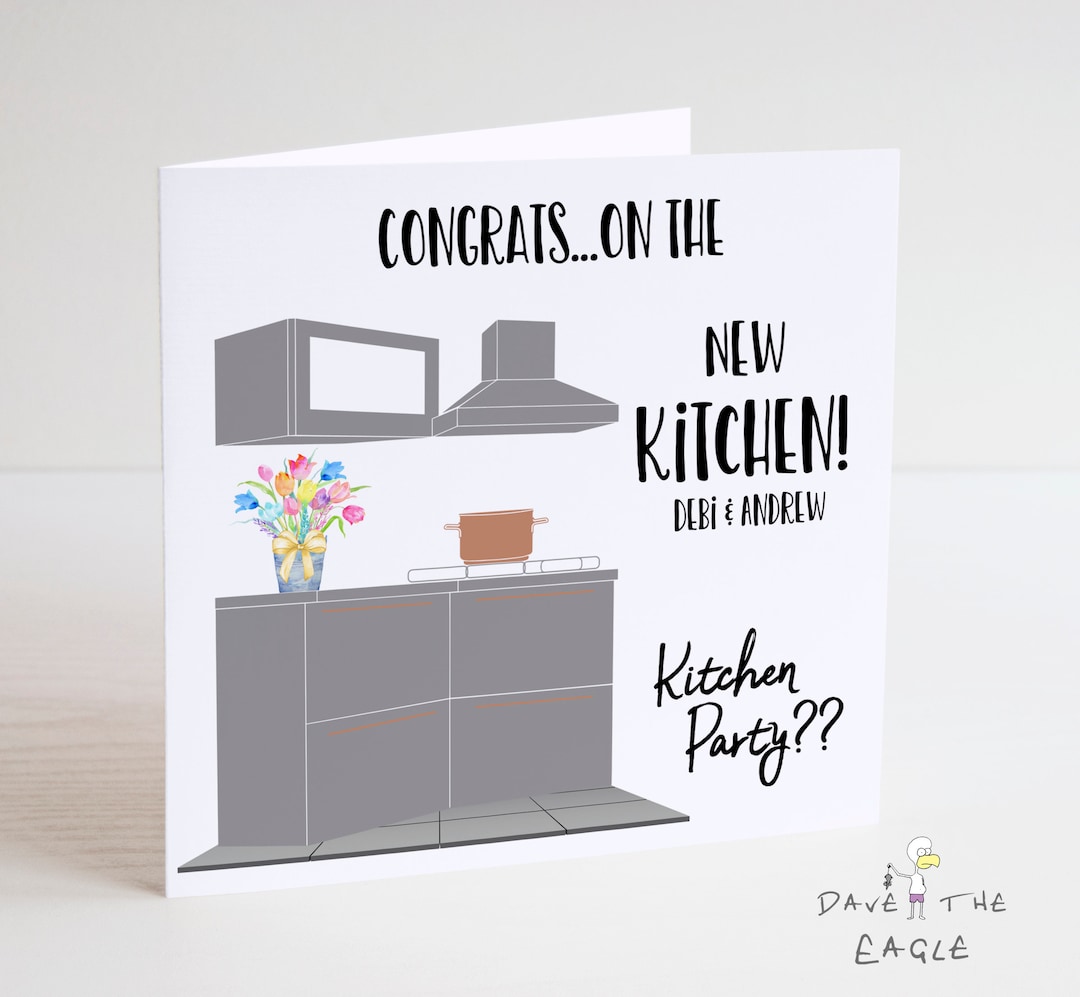 Happy New Kitchen Card - Congratulations - Kitchen Party! Personalised ...