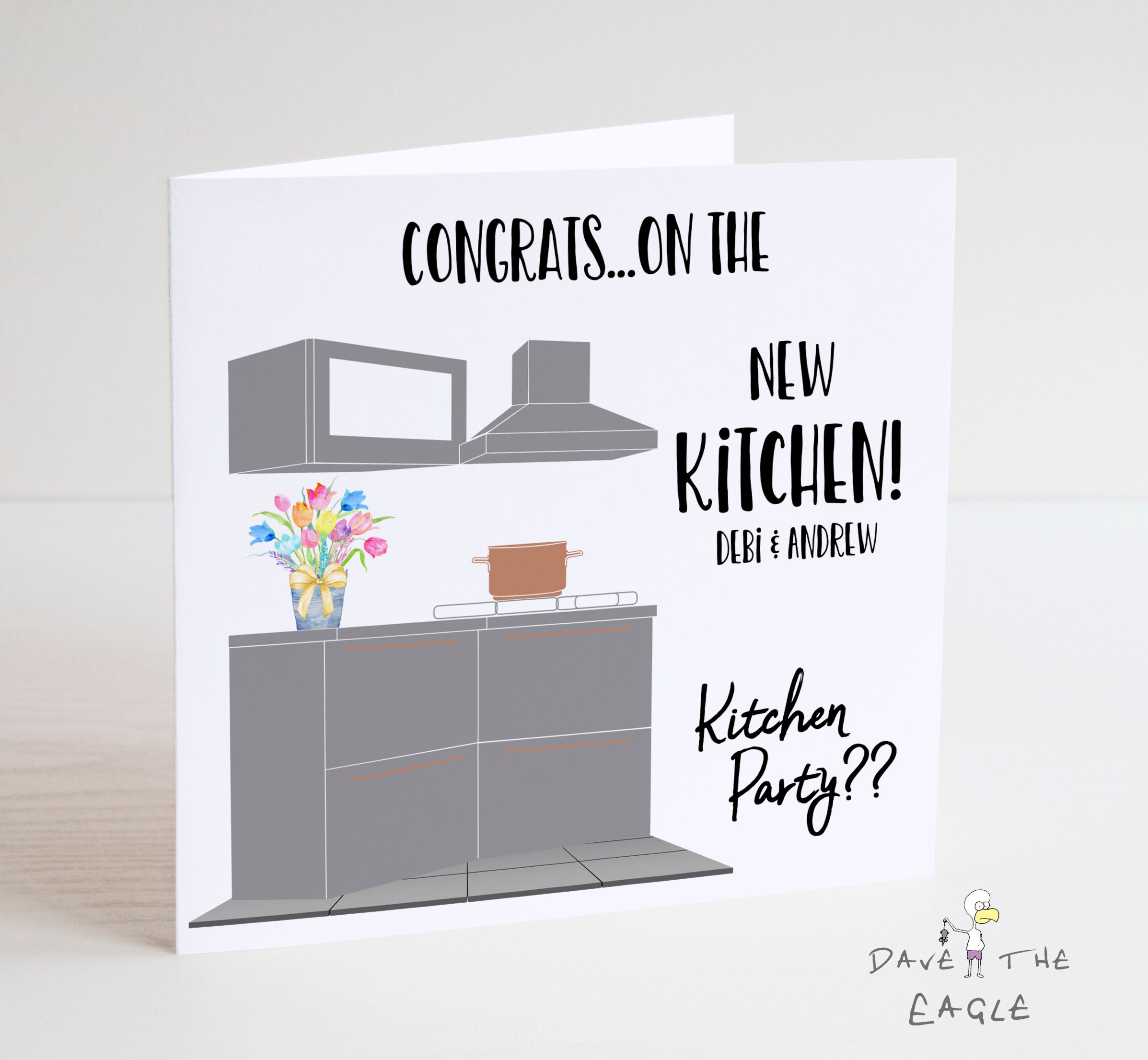 Happy New Kitchen Card - Congratulations - Kitchen Party! Personalised ...