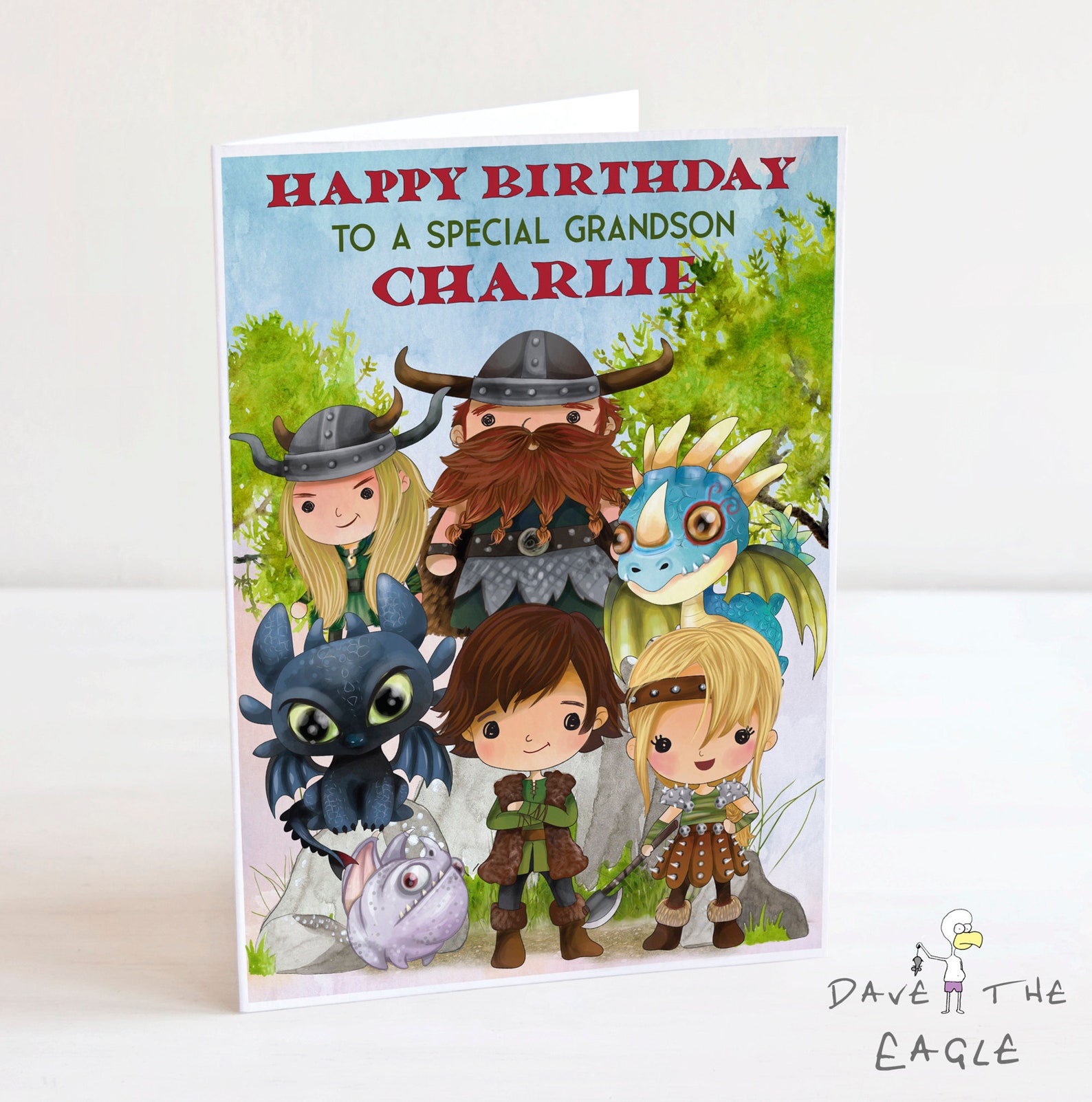 How to Train Your Dragon Inspired Birthday Card Personalised - Etsy