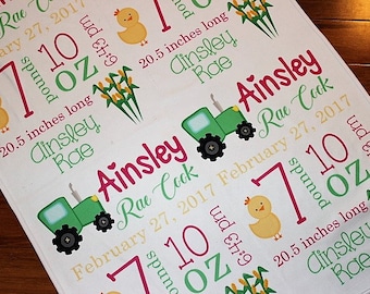 Tractor Birth Announcement - Etsy