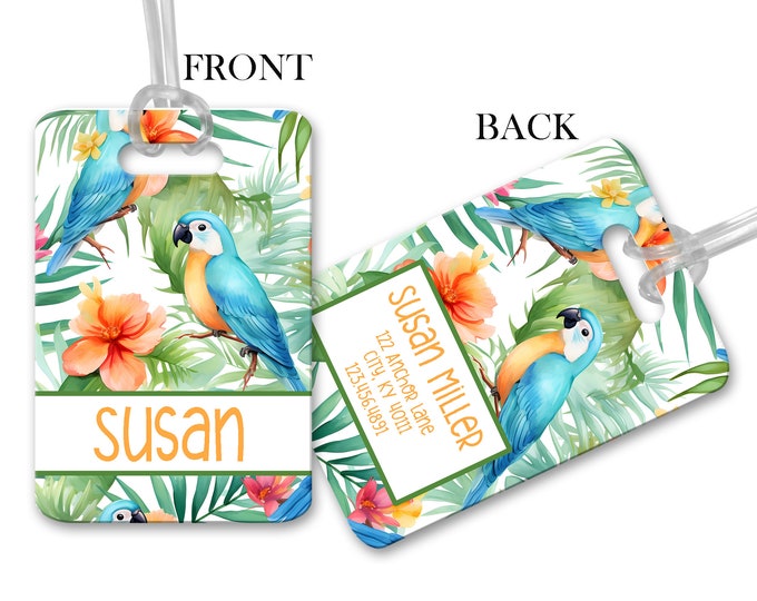 Personalized Tropical Luggage Tag~palm Tree Bag Tag~beach Luggage Tag ...