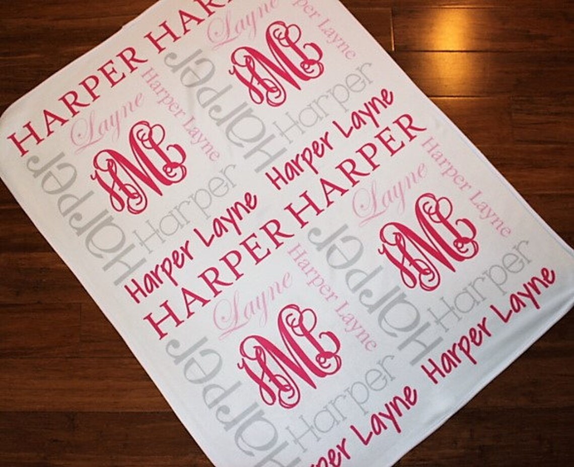 Personalized Baby Blanket Monogram Blanket Photo Prop - Etsy
