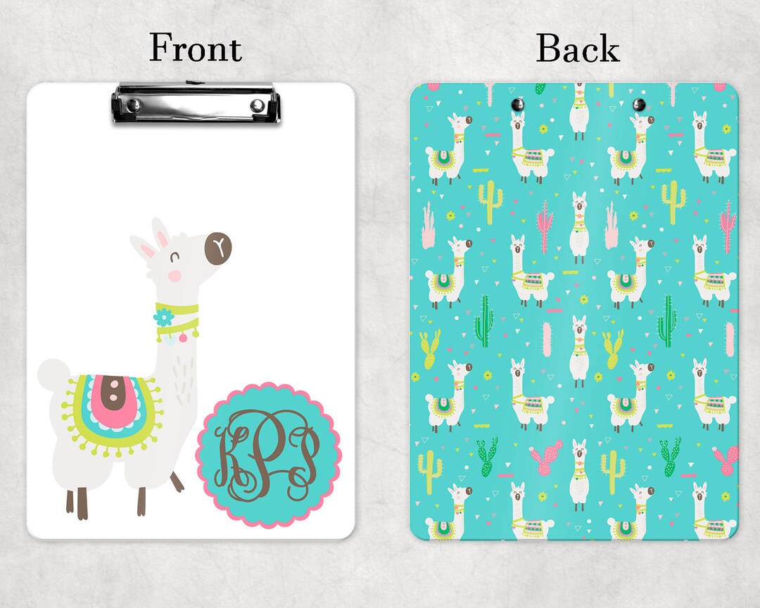 Personalized Clipboard ~ 2-sided Clipboard ~ Llama Clipboard~monogram ...
