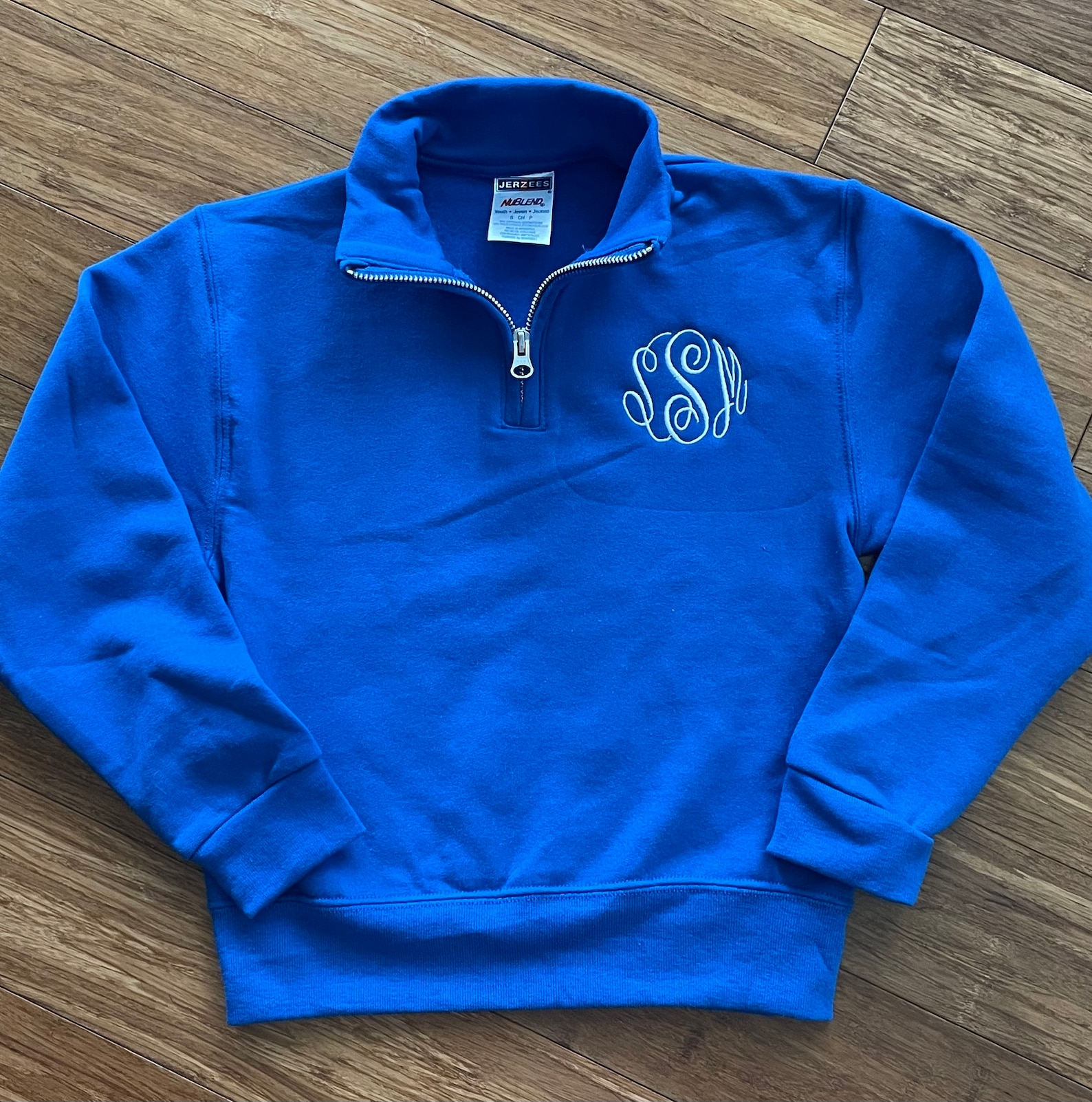 Monogram Quarter Zip Pullover Sweatshirtyouth Kids | Etsy