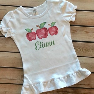 Personalized Back to School Shirt~apple Shirt~girls Ruffle Shirt~apple ...