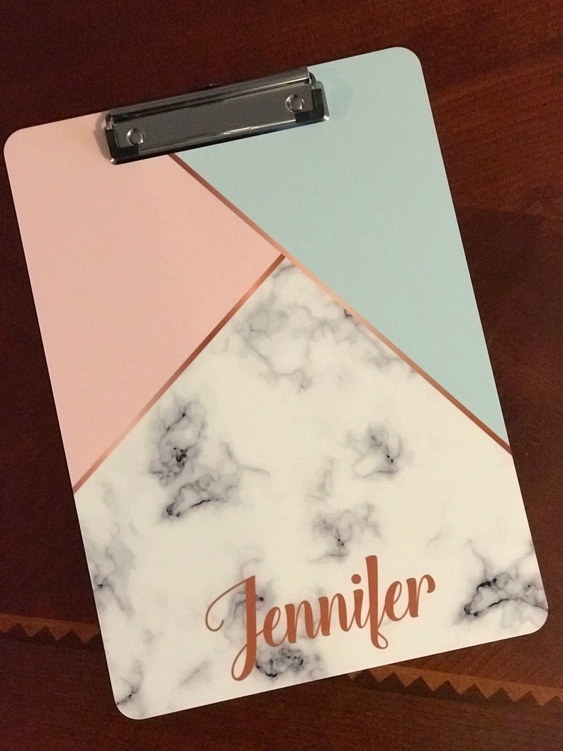 Personalized Clipboard ~marble Clipboard ~ 2-sided Clipboard ~ Monogram ...