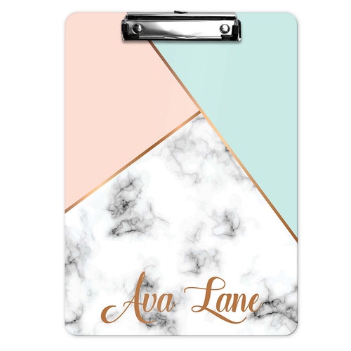Personalized Clipboard marble Clipboard 2-sided Clipboard - Etsy