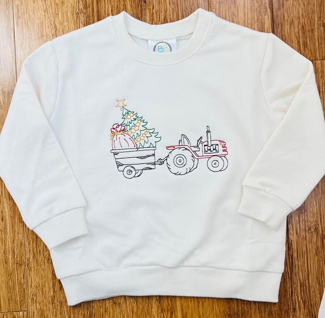 Christmas Tractor Sweatshirt~holiday Sweatshirt~farm Shirt - Etsy