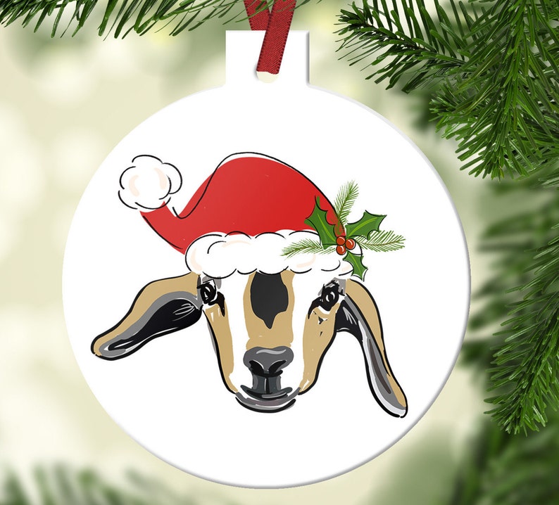 Goat Christmas Ornamentfeed Store Christmas farmhouse | Etsy