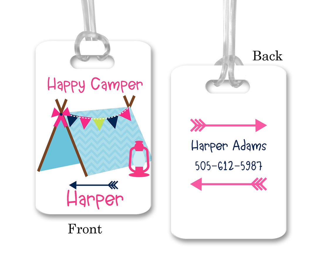 Personalized Luggage Tag~ Camping Bag Tag~summer Camp Tag~campfire ...