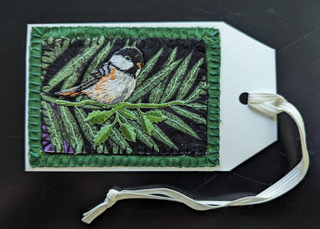 Hand Embroidered Fabric Boro Art Patch Mounted to a Gift Tag ...