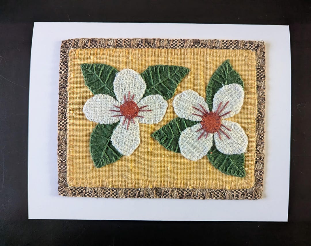 Hand Embroidered Fabric Boro Art Patch Mounted to Blank Card ...