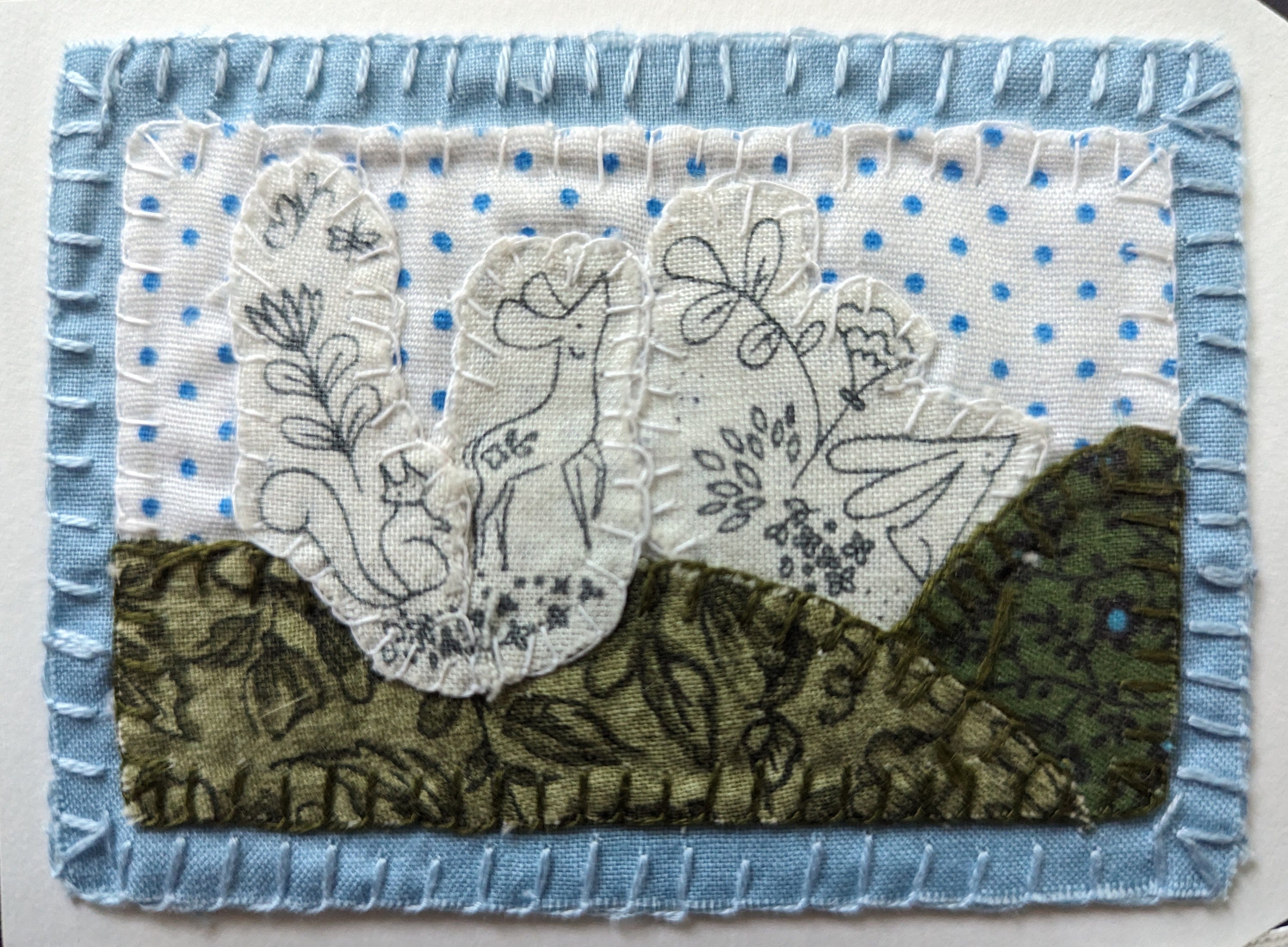 Hand Embroidered Fabric Boro Art Patch Mounted to a Gift Tag ...