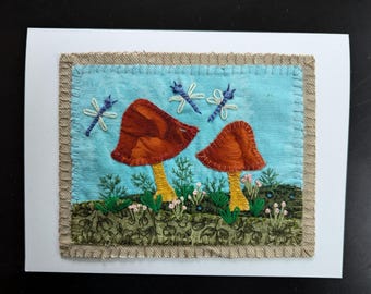 Hand Embroidered Fabric Boro Art Patch Mounted to Blank Card ...
