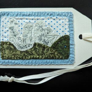 Hand Embroidered Fabric Boro Art Patch Mounted to a Gift Tag ...