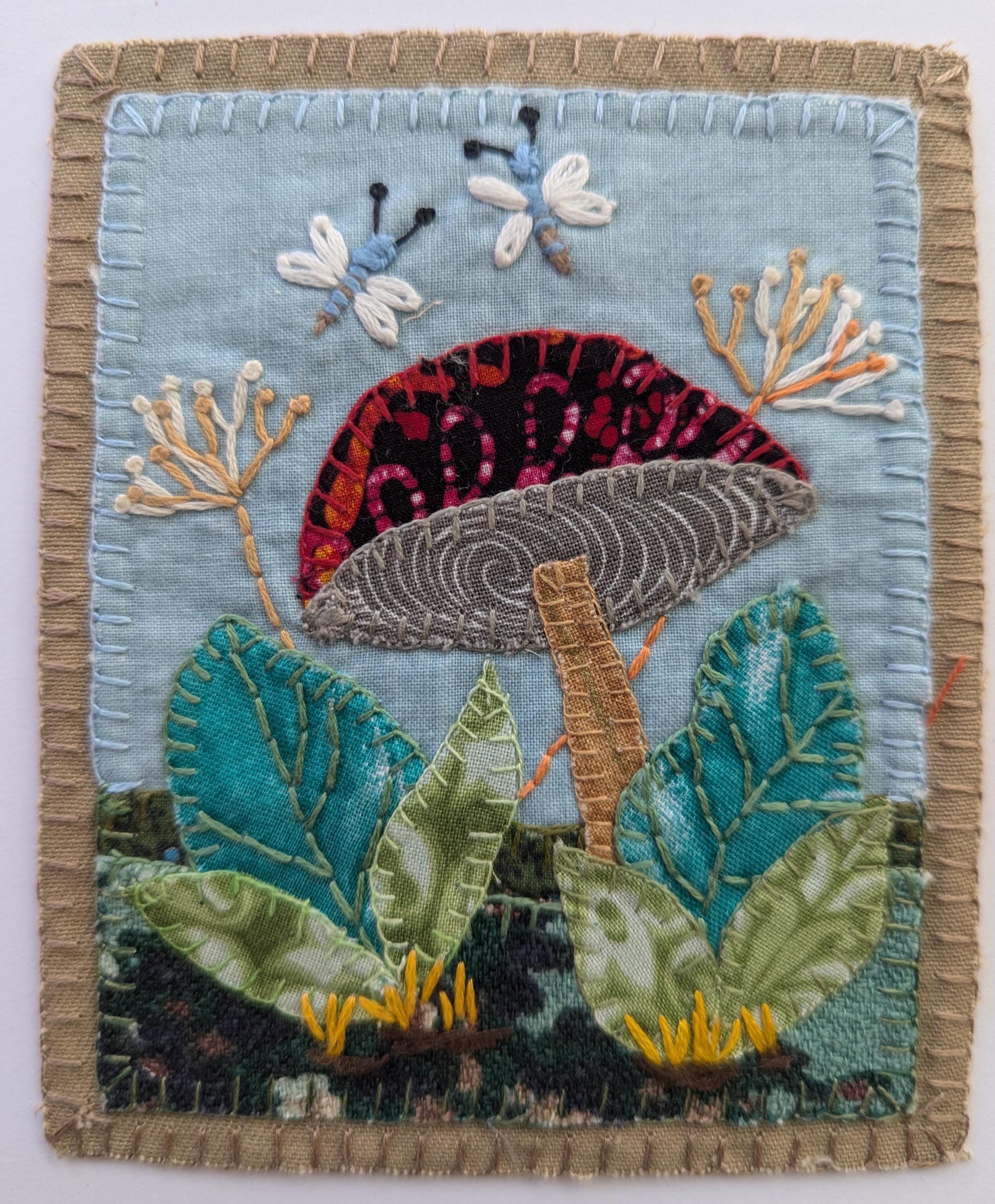 Hand Embroidered Fabric Boro Art Patch Mounted to Blank Card ...
