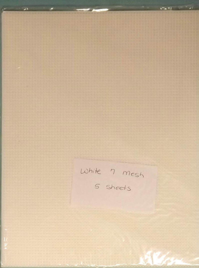 WHITE Seven (7) Mesh Plastic Canvas FIVE (5) Sheets---hard to Find - Etsy