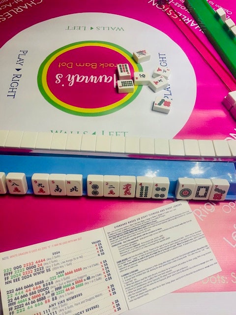 Customizable Personalized Mahjong Instructional Playing Mat Tropical ...