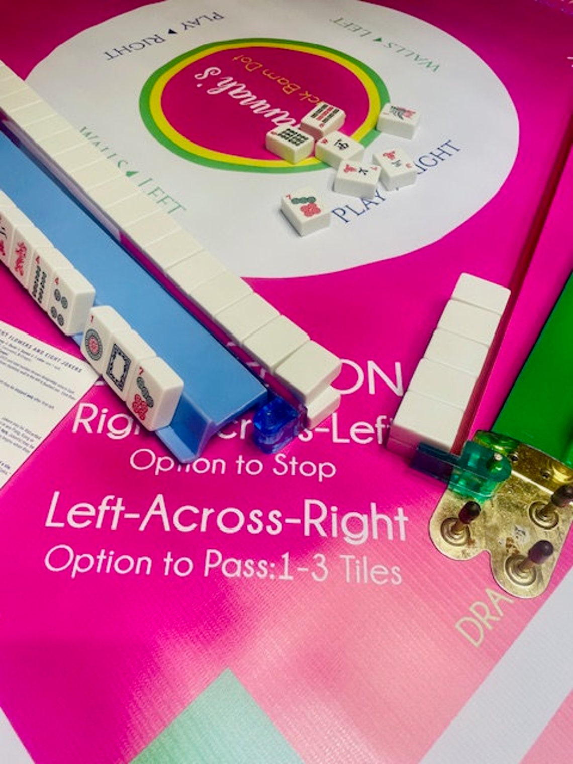 Customizable Personalized Mahjong Instructional Playing Mat Tropical ...