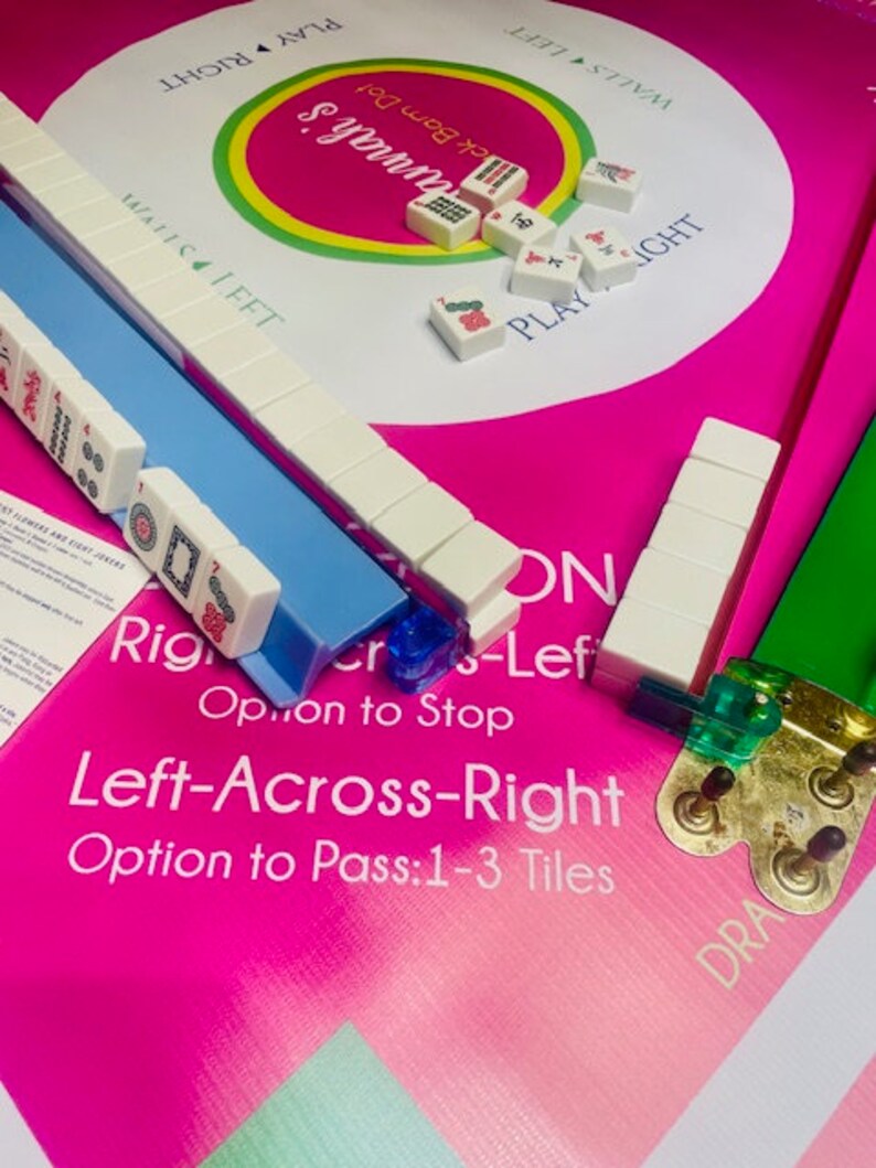 Customizable Personalized Mahjong Instructional Playing Mat Tropical ...