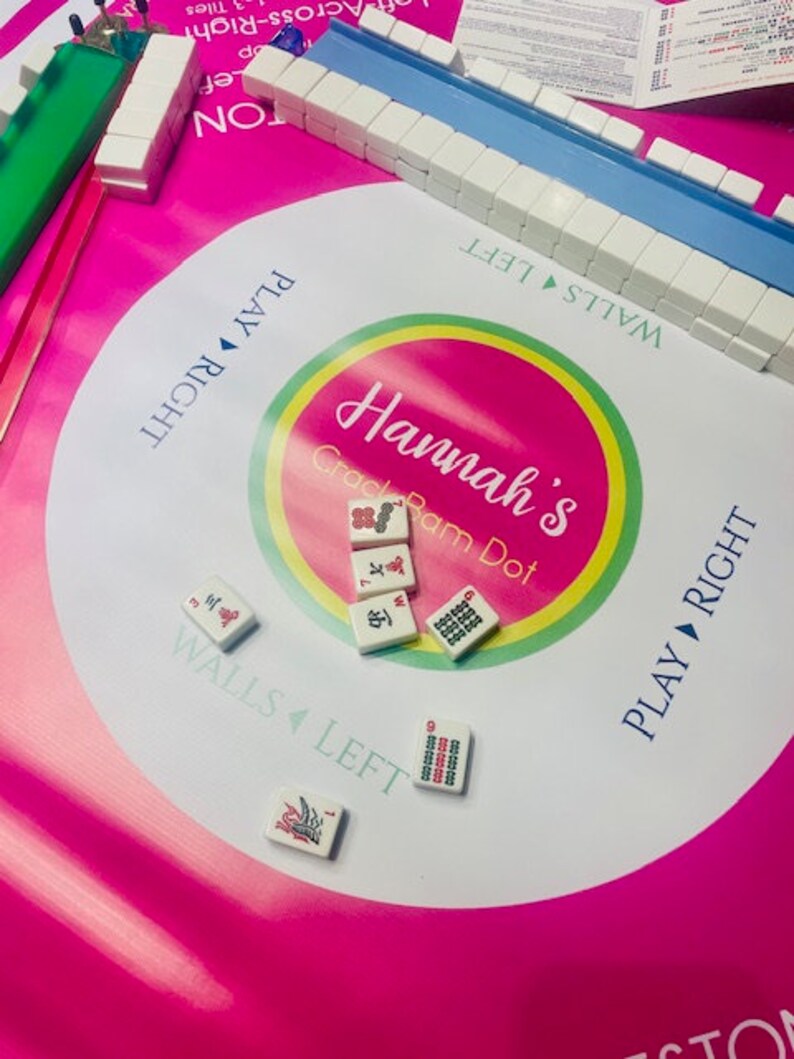 Customizable Personalized Mahjong Instructional Playing Mat Tropical ...