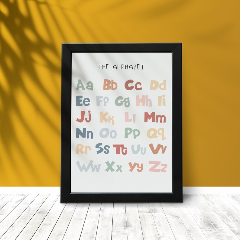 Rainbow Alphabet Poster, Back to School, Handwriting Chart Print ...