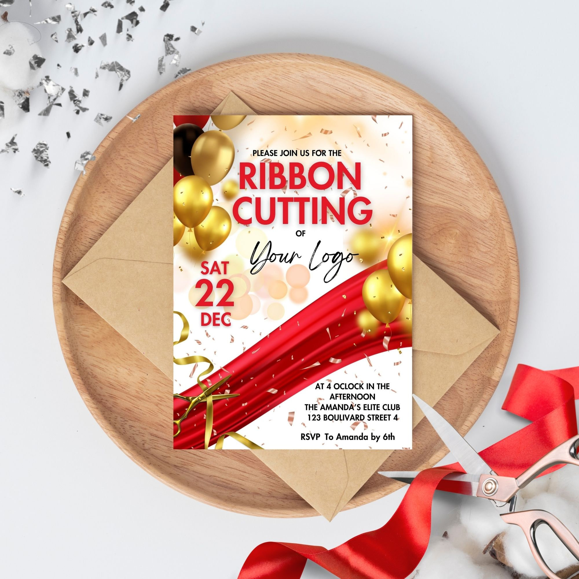 Ribbon Cutting Invitation Template Online Ribbon Cutting Grand Opening ...