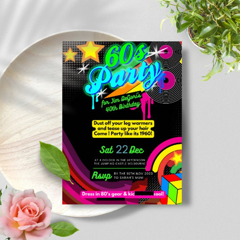Adult Themed Party Invitation, Adult Birthday Invitation, 60th Birthday ...