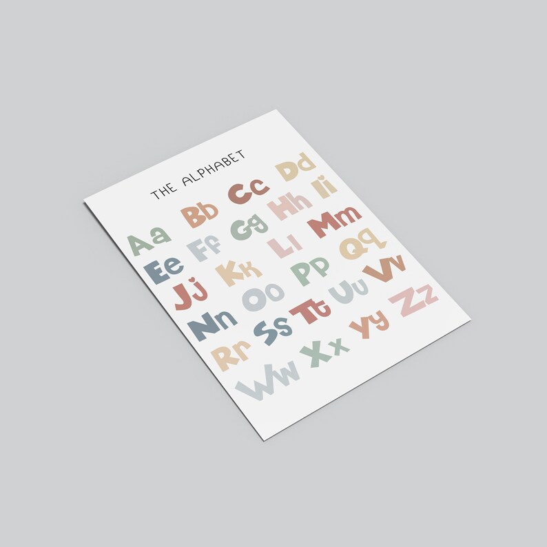 Rainbow Alphabet Poster, Back to School, Handwriting Chart Print ...
