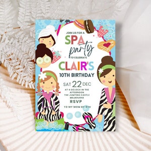 Spa and Slumber Party Invitation, Pajama Party, Spa Sleepover Party ...