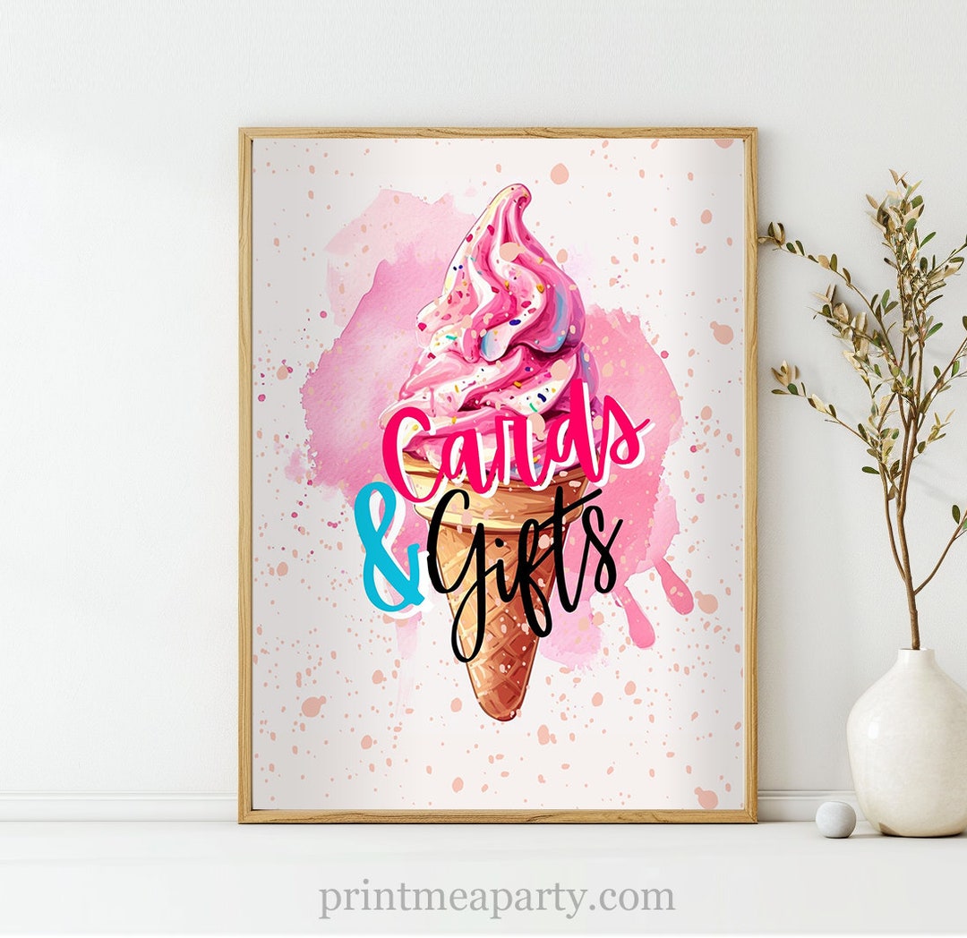 Ice Cream Party Printable Decor, Ice Cream Theme Birthday Sign ...