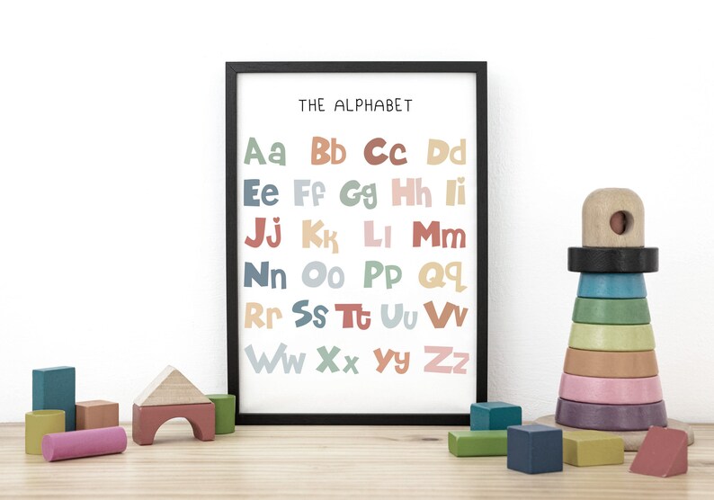 Rainbow Alphabet Poster, Back to School, Handwriting Chart Print ...